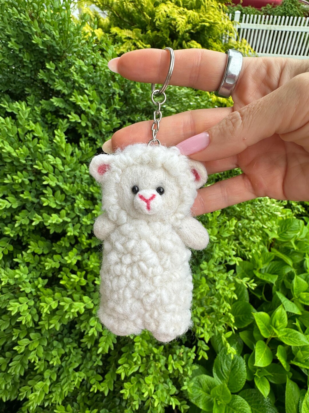 Handmade Felted Lamb Key Chain/ Felt Handbag Charm/small Gift - Etsy