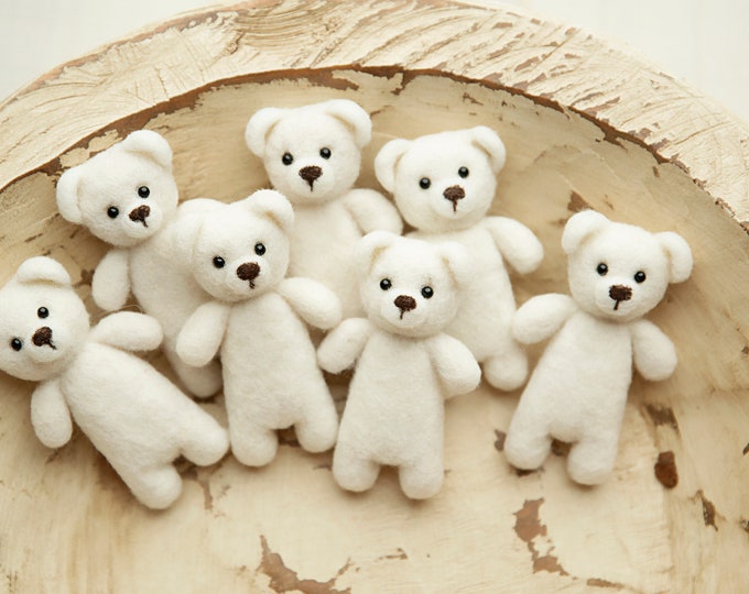Cream Teddy Bear Stuffy; Newborn Photography Prop; RTS - Etsy