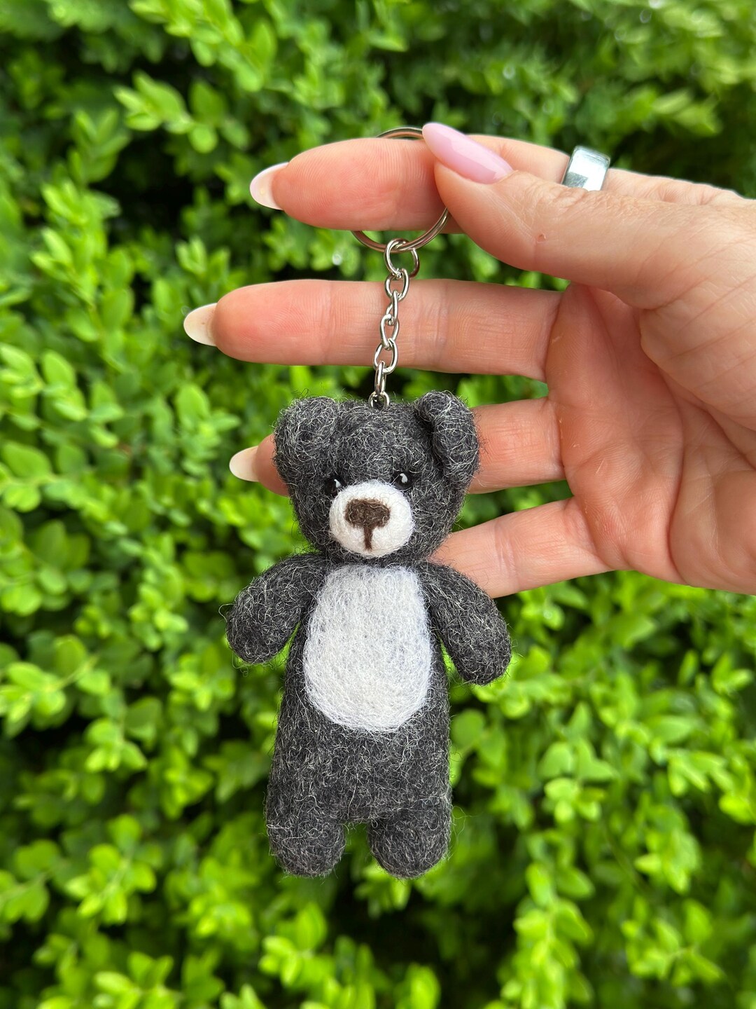 Handmade Felted Teddy Bear Key Chain/ Felt Handbag Charm - Etsy