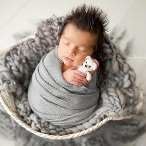 Cream Teddy Bear Stuffy; Newborn Photography Prop; RTS - Etsy
