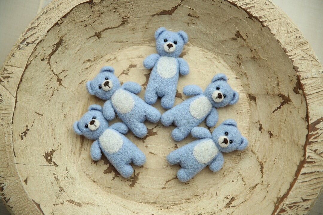 Baby Blue Teddy Bear Stuffy; Newborn Photography Prop; RTS - Etsy
