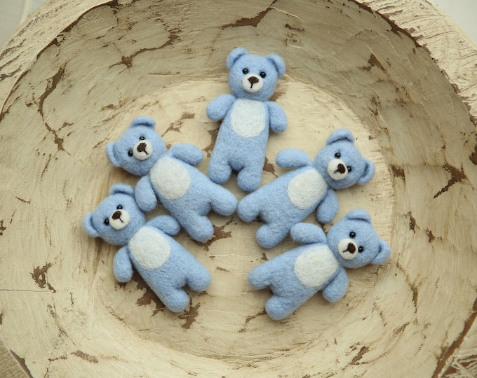 Baby Blue Teddy Bear Stuffy; Newborn Photography Prop; RTS - Etsy
