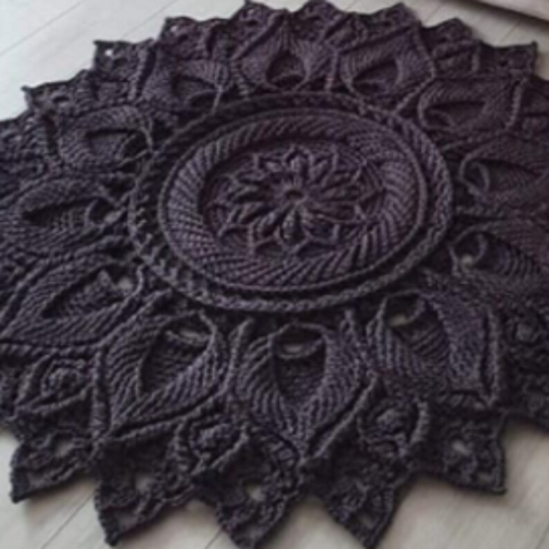 Crochet Doily Rug From Rope Cord Ulita Ulitka Diameter About 43 Inches ...