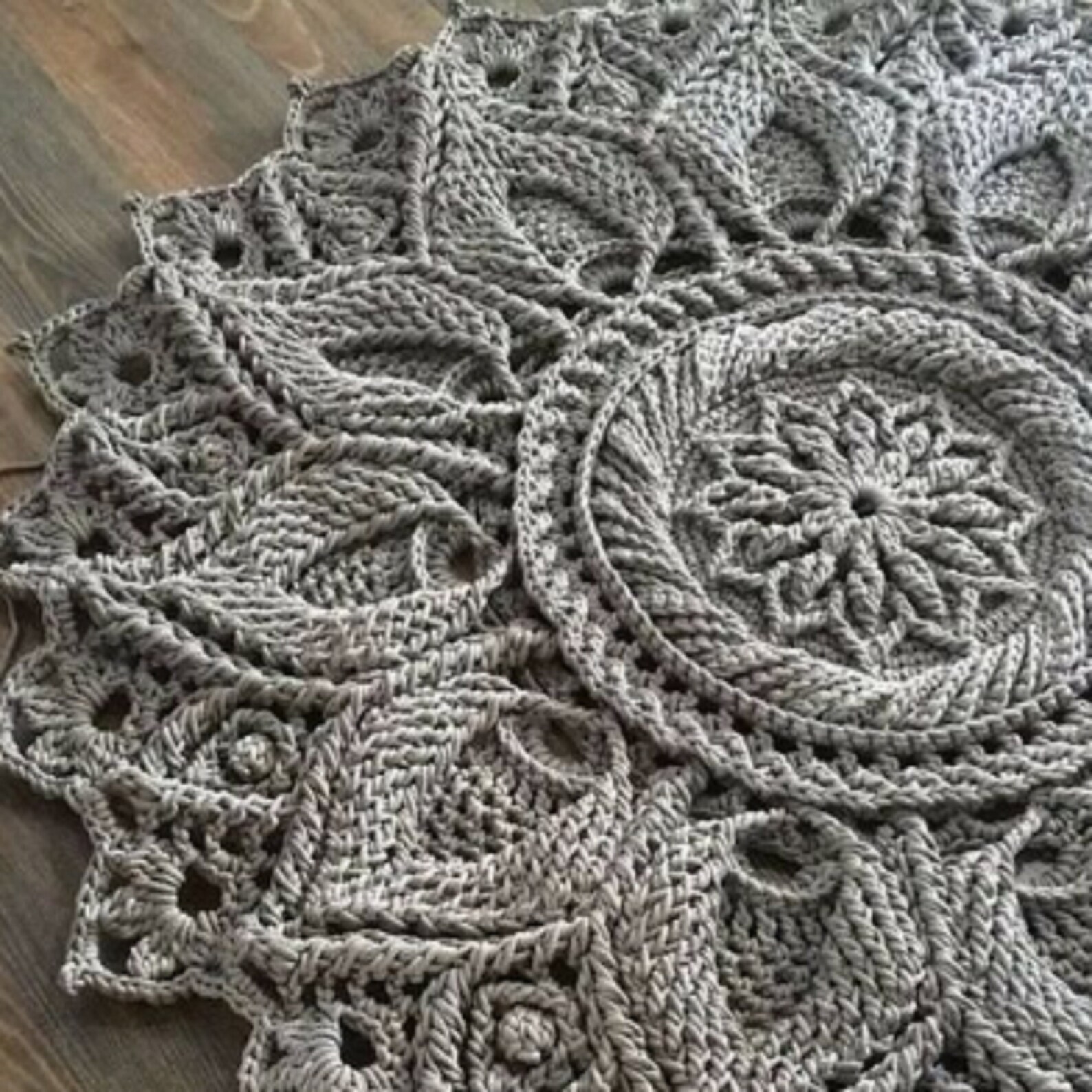 Crochet Doily Rug From Rope Cord Ulita Ulitka Diameter About 43 Inches ...