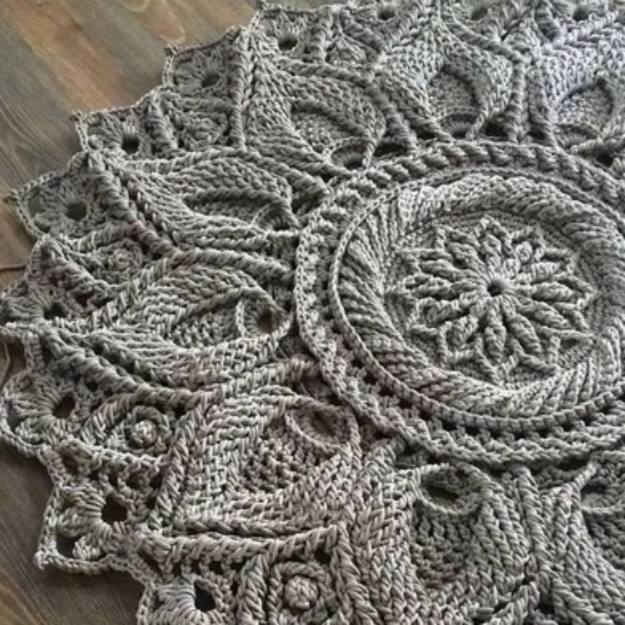 Crochet Doily Rug From Rope Cord Ulita Ulitka Diameter About 43 Inches ...