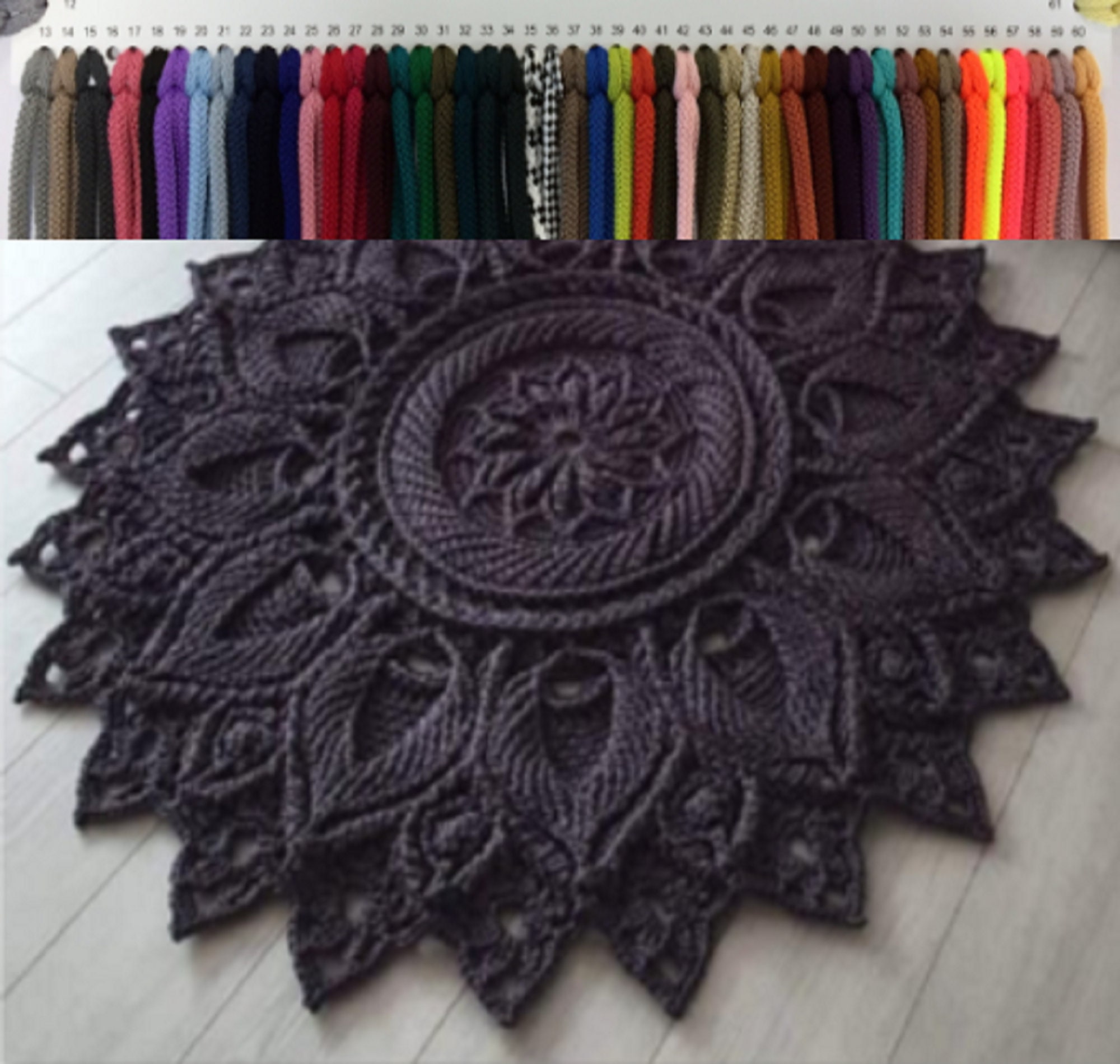 Crochet Doily Rug From Rope Cord Ulita Ulitka Diameter About 43 Inches ...