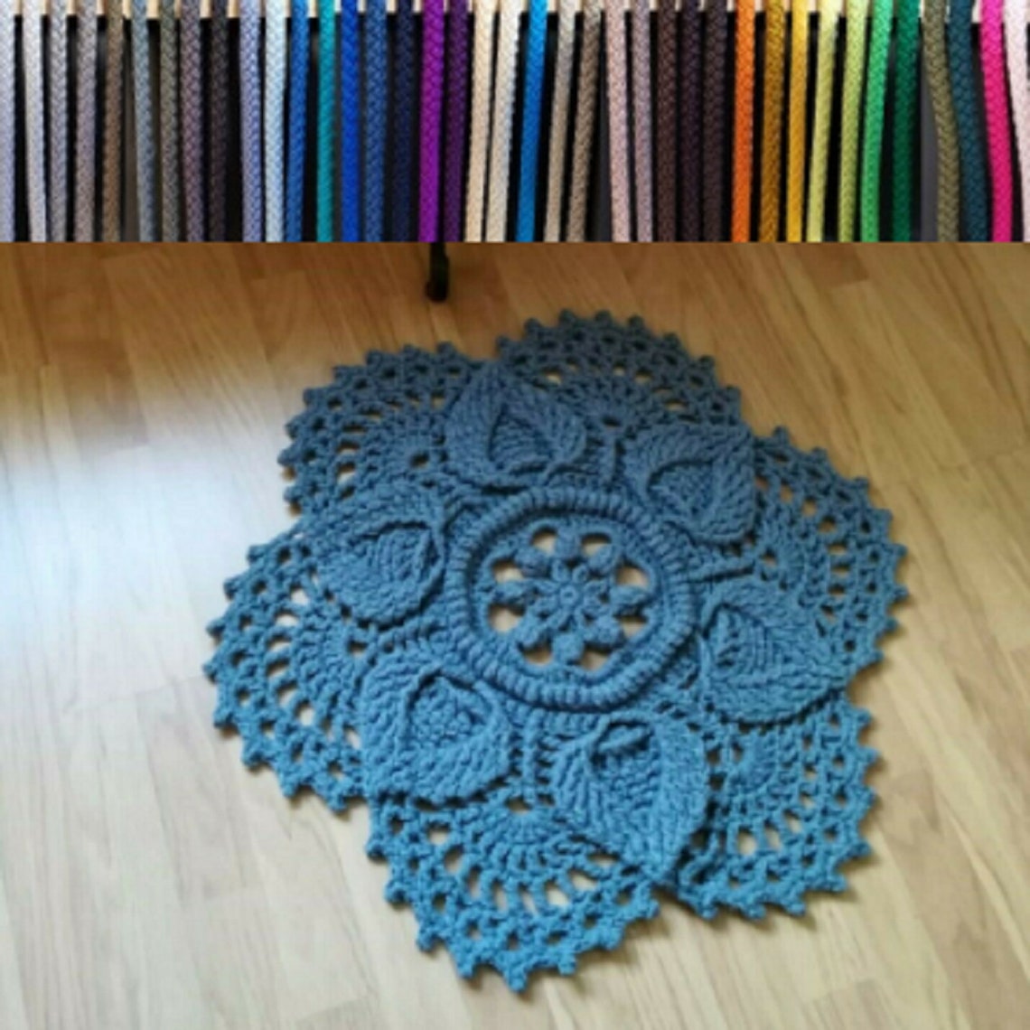 Crochet Doily Rug From Rope Cord Ulita 80 Cm. 31 In. Knit Round Rugs - Etsy