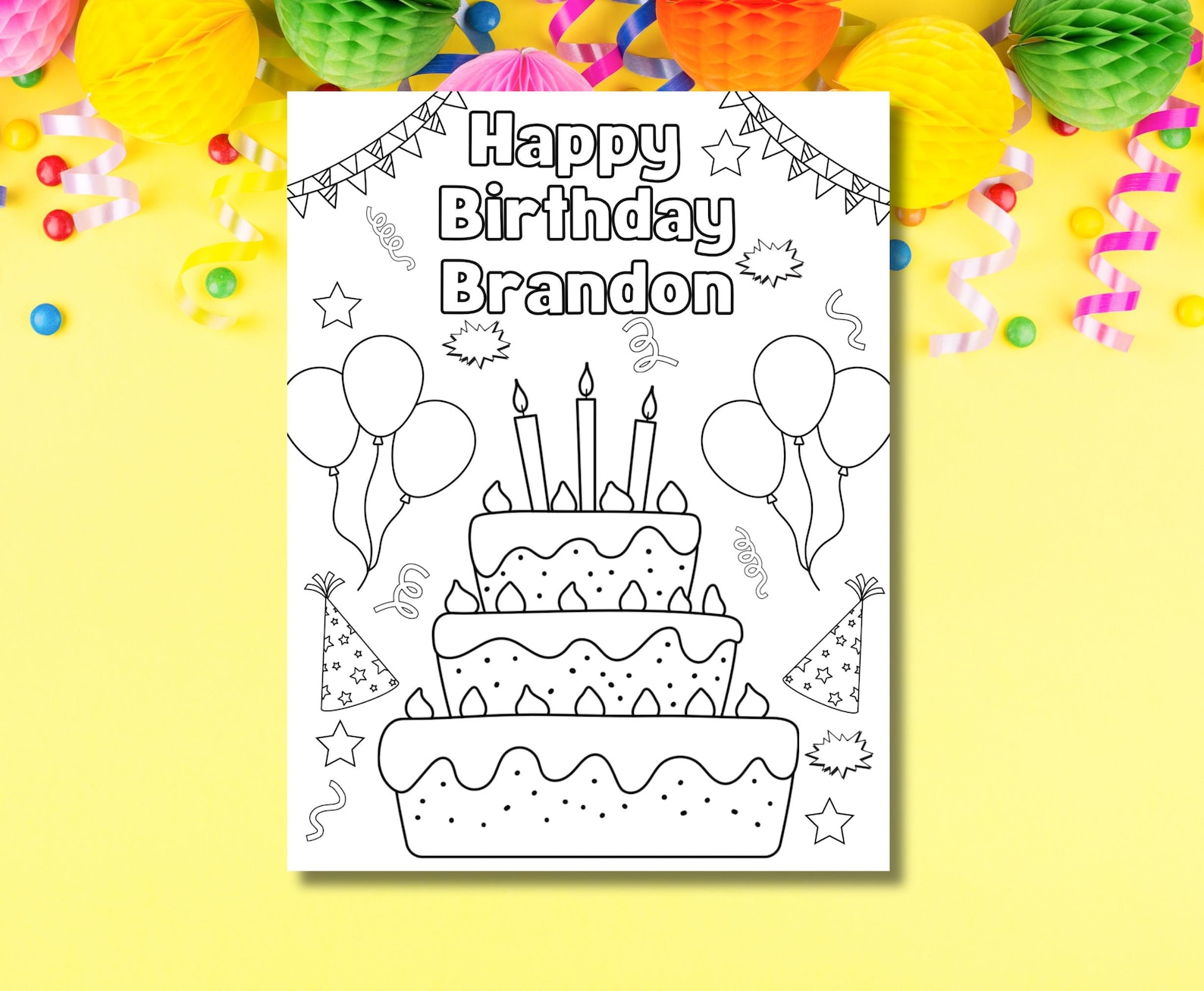 Custom Personalized Birthday Coloring Pages, Coloring Page Party Favors ...