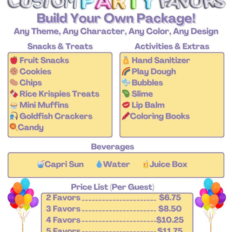 Custom Party Favors - Etsy