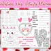 Valentines Day Coloring Page Activity Placemat Activity Sheet - Etsy