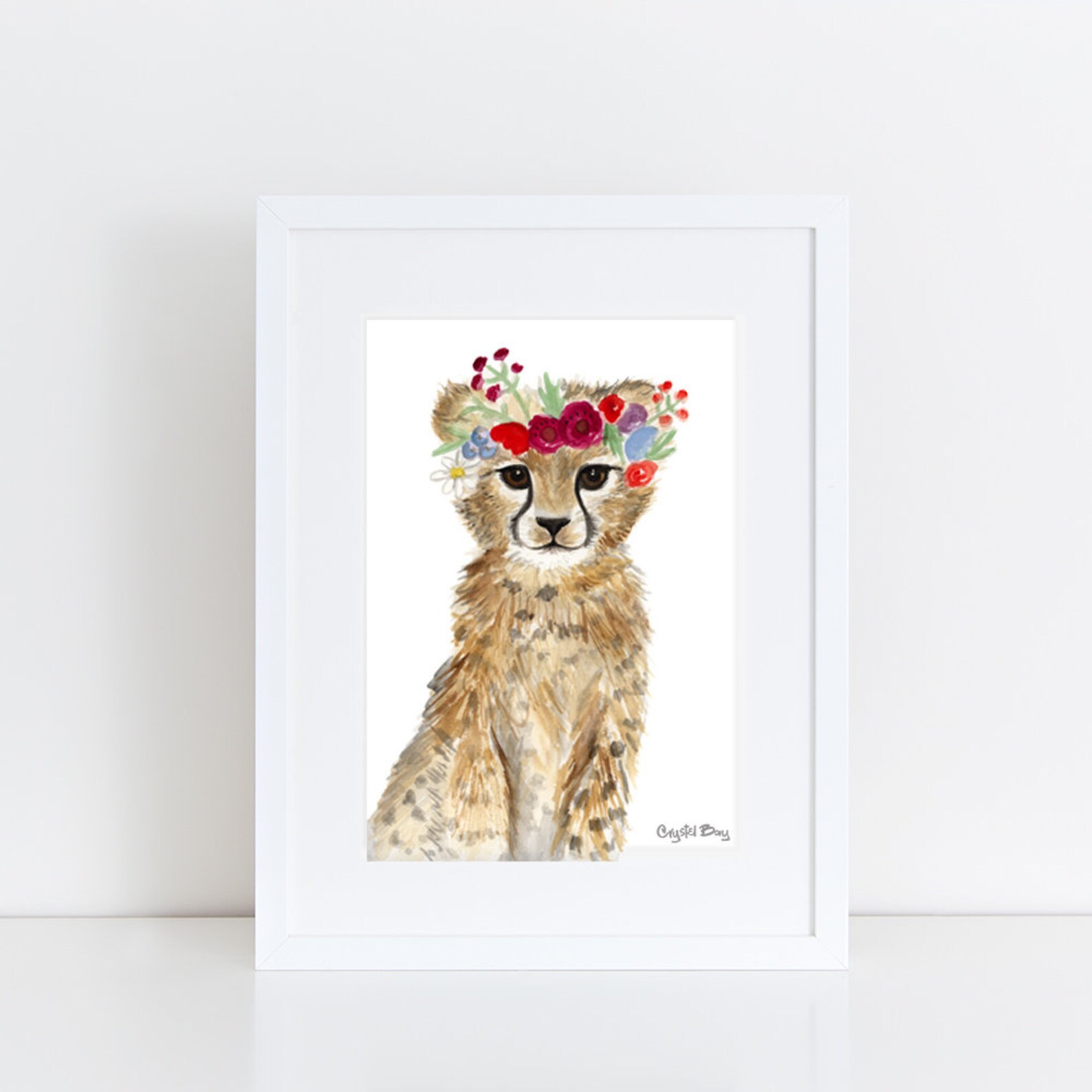 Flower Crown Animals Wall Decor Set of 6 Nursery Art - Etsy