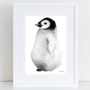 Baby Penguin 1 Nursery Art Print, Boys Room, Girls Room, Watercolor ...