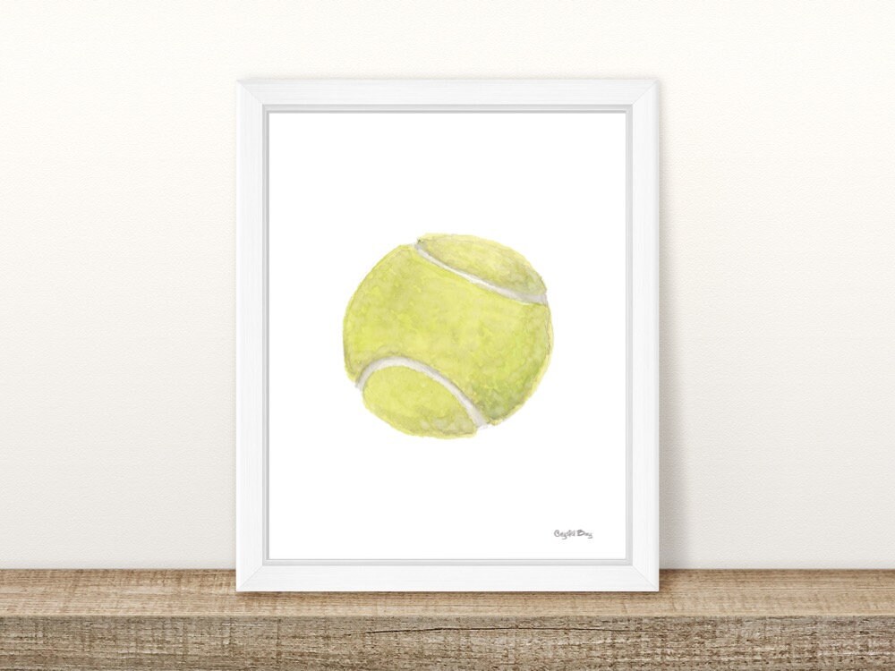 Tennis Ball Watercolor Wall Art Wall Decor Nursery Art - Etsy