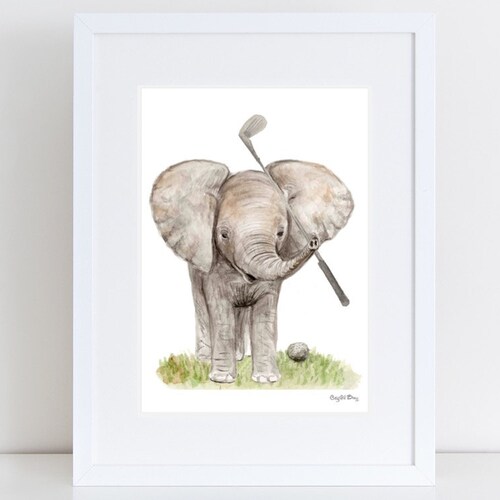 Golf Green Watercolor Wall Art Wall Decor Nursery Art - Etsy