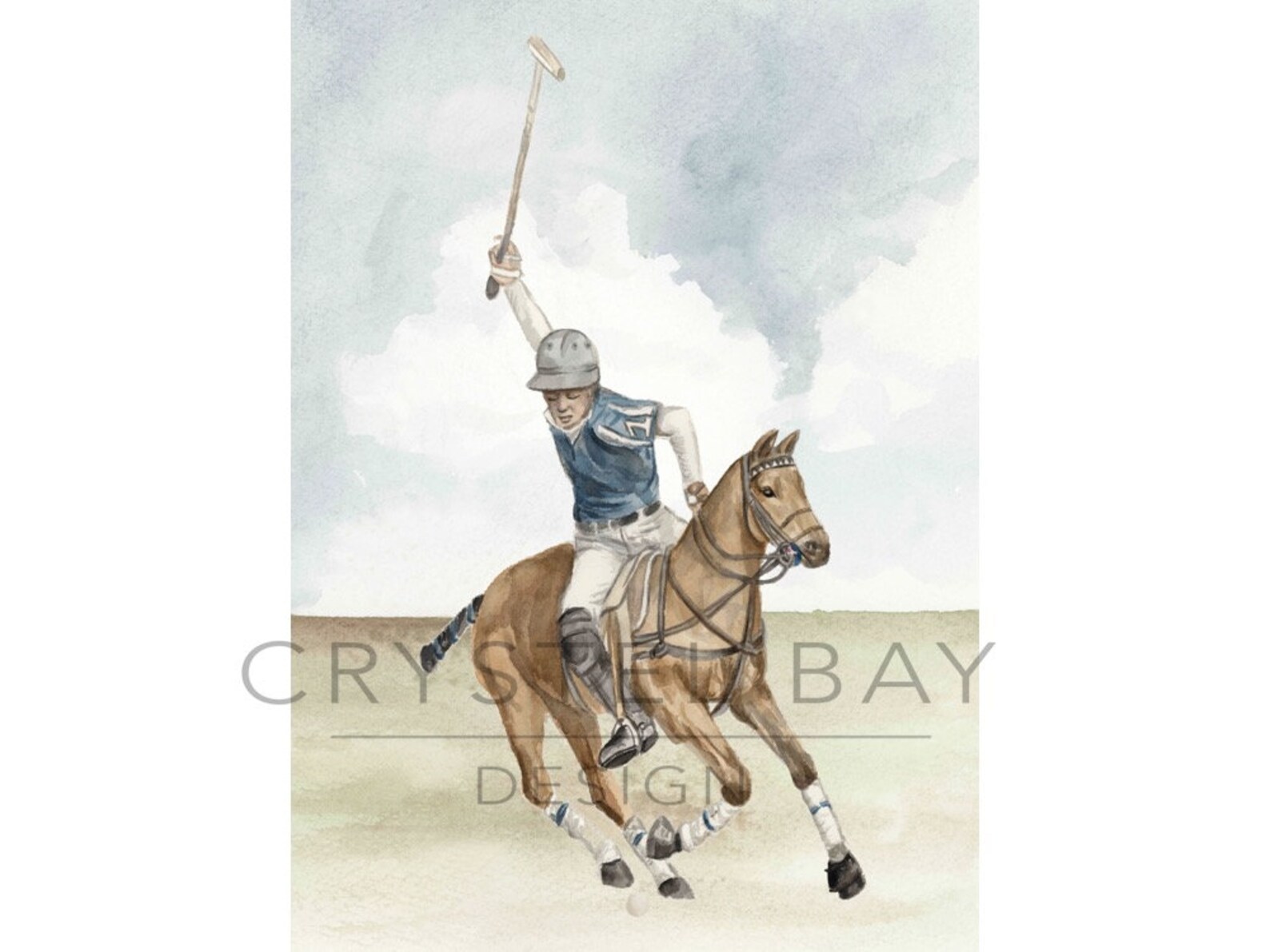 Polo Player and Horse Watercolor Wall Art Wall Decor - Etsy