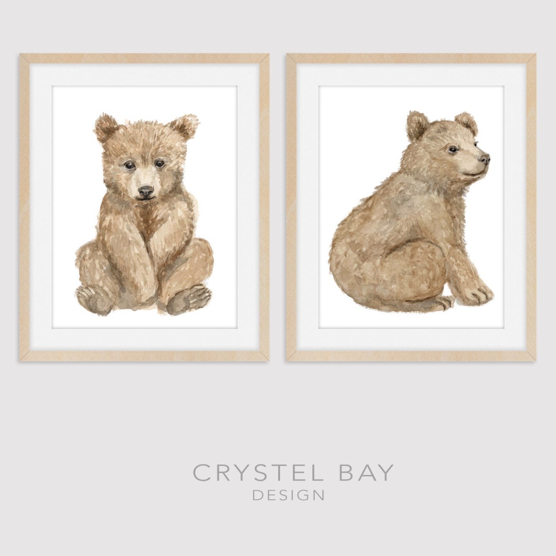 Bear Cubs Set 2 Baby Bear, Baby Animal Prints, Nursery Animal Print ...