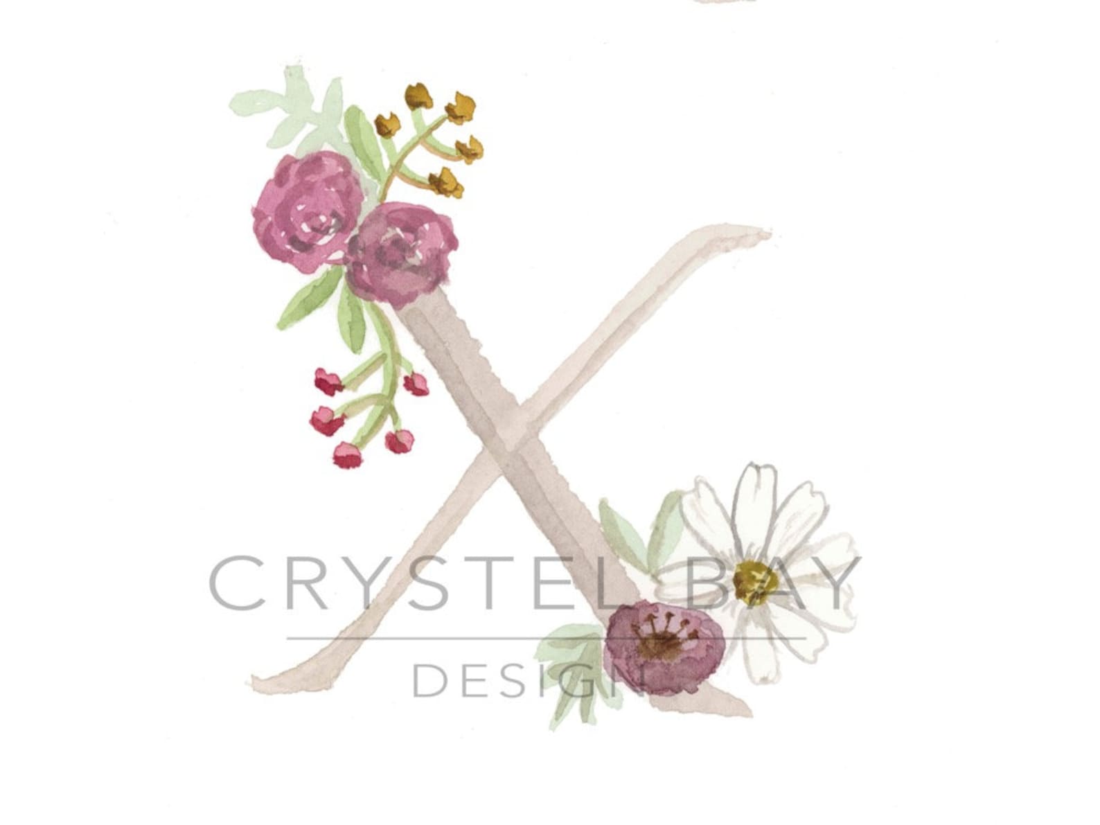 Letter X Watercolor Wall Art Wall Decor Nursery Art Print | Etsy