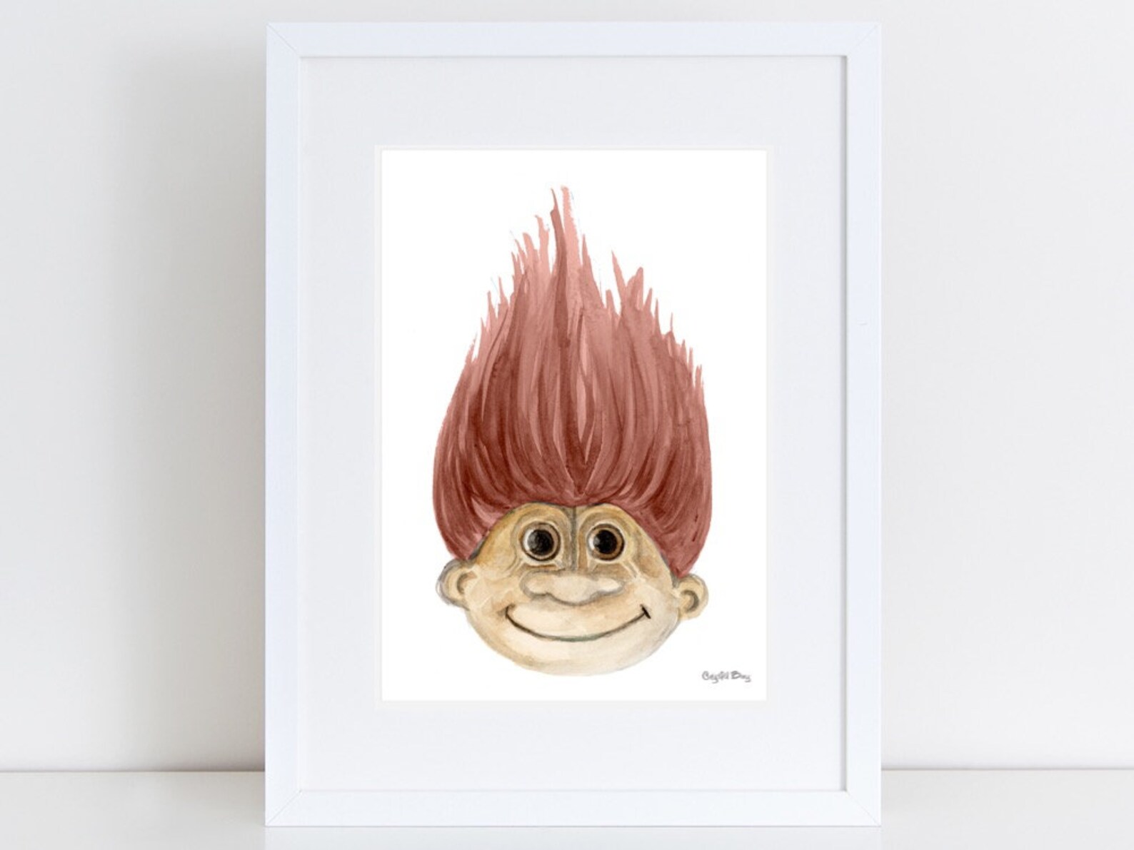 Troll Red Hair Watercolor Wall Art Wall Decor Nursery Art - Etsy