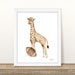 Giraffe Playing Football Watercolor Wall Art, Wall Decor, Nursery Art ...