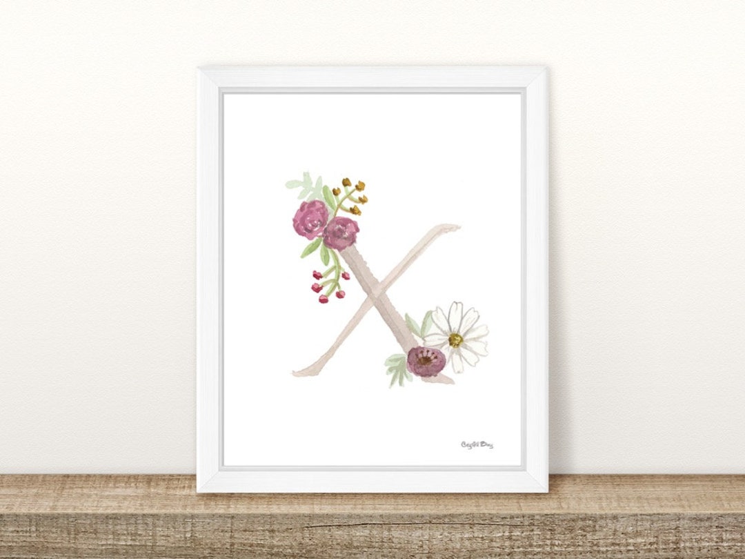 Letter X Watercolor Wall Art, Wall Decor, Nursery Art Print, Boys Room ...
