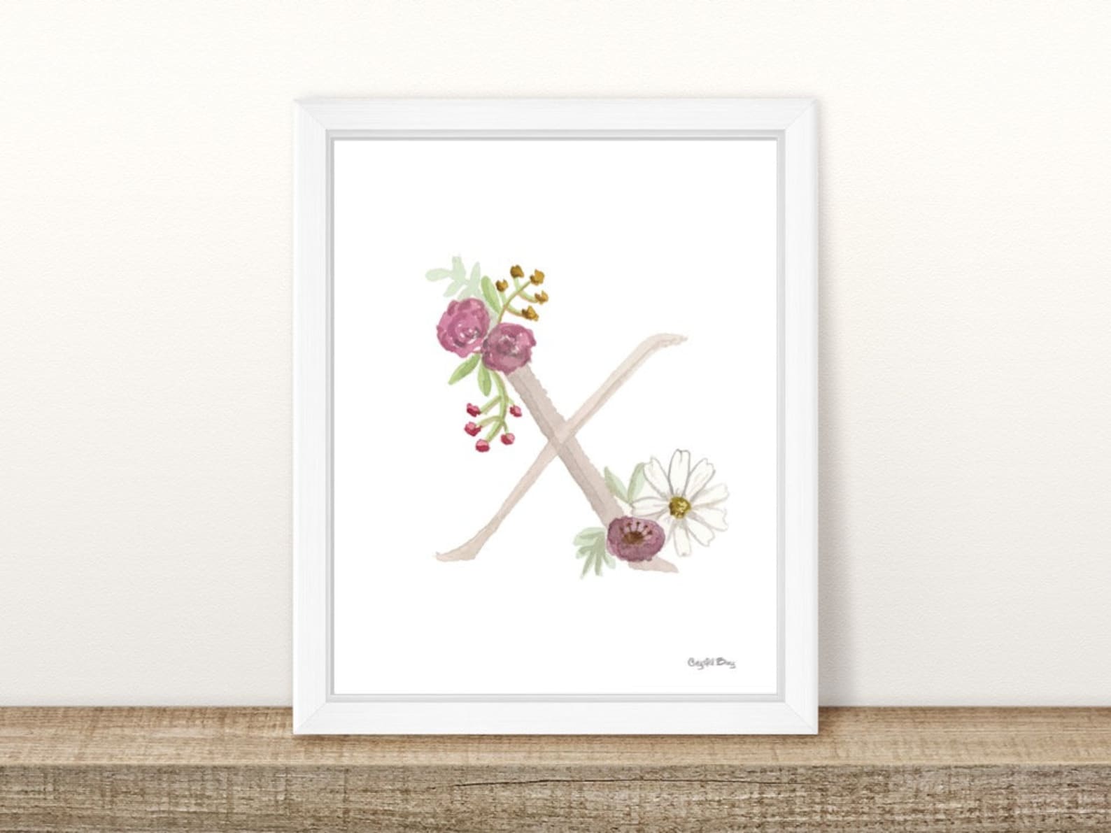 Letter X Watercolor Wall Art Wall Decor Nursery Art Print | Etsy