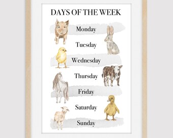 Animal Alphabet ABC Watercolor Kids Room Art Nursery Art | Etsy