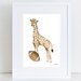 Giraffe Playing Football Watercolor Wall Art, Wall Decor, Nursery Art ...