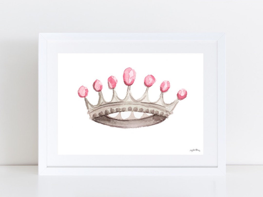 Princess Crown 1 Watercolor Wall Art, Wall Decor, Nursery Art Print ...