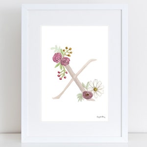 Letter X Watercolor Wall Art, Wall Decor, Nursery Art Print, Boys Room ...