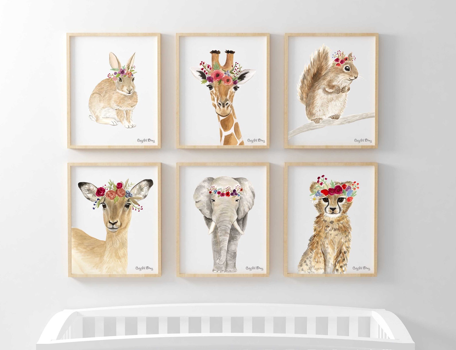 Cheetah Flower Crown Nursery Art Print Africa Baby Shower - Etsy