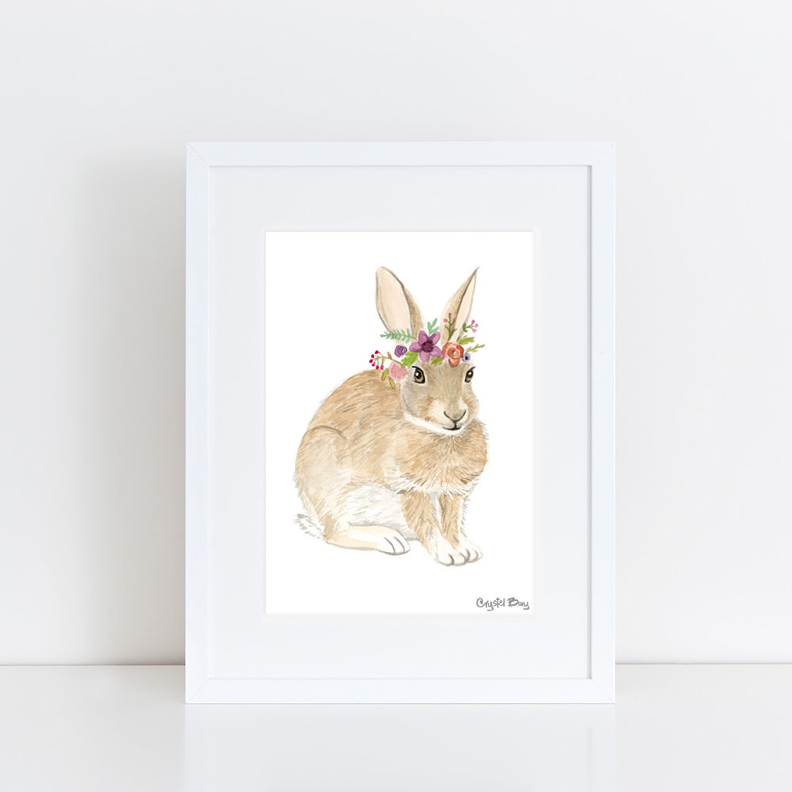 Flower Crown Animals Wall Decor Set of 6 Nursery Art - Etsy