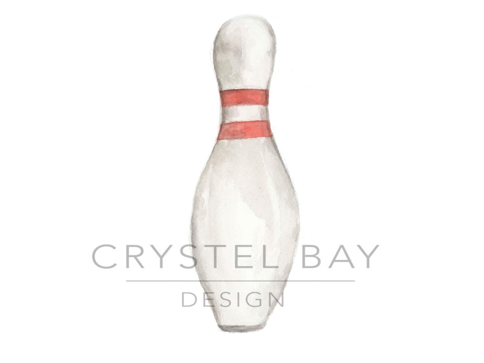 Bowling Pin Watercolor Wall Art Wall Decor Nursery Art | Etsy