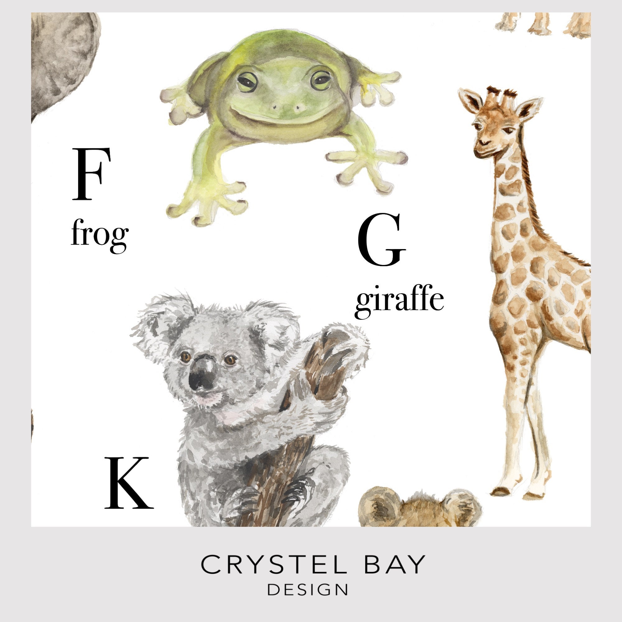 Animal Alphabet ABC Watercolor Kids Room Art Nursery Art - Etsy