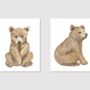 Bear Cubs Set 2 Baby Bear, Baby Animal Prints, Nursery Animal Print ...