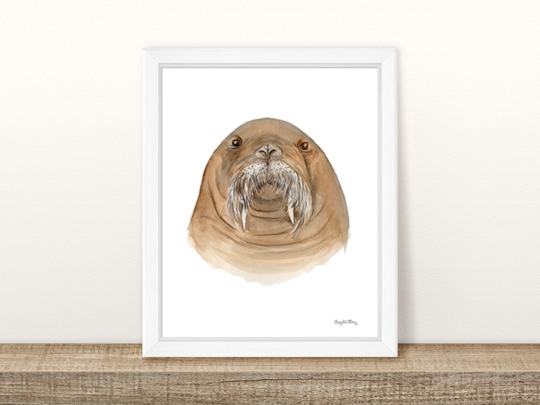 Walrus Watercolor Wall Art, Wall Decor, Nursery Art Print, Boys Room ...