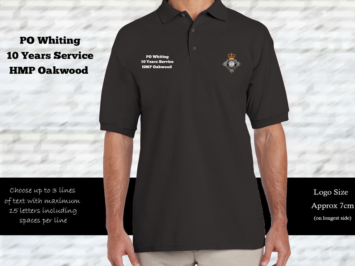 30 years prison service Personalised Polo Shirt MOD Licensed | Etsy