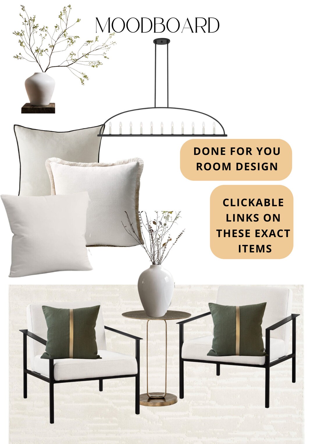 Digital Interior Design Interior E-design Done for You Mood Board With ...