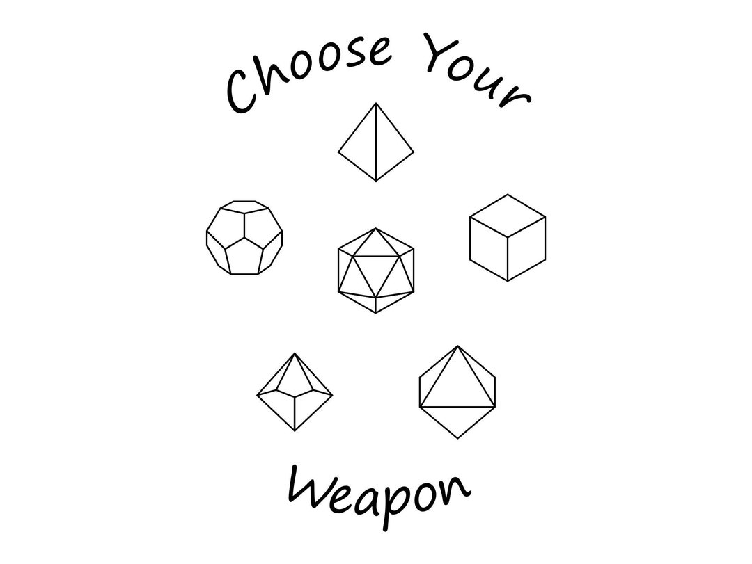 Choose Your Weapon Dice Vector Ai, Dxf, Eps, Pdf, Svg - Etsy
