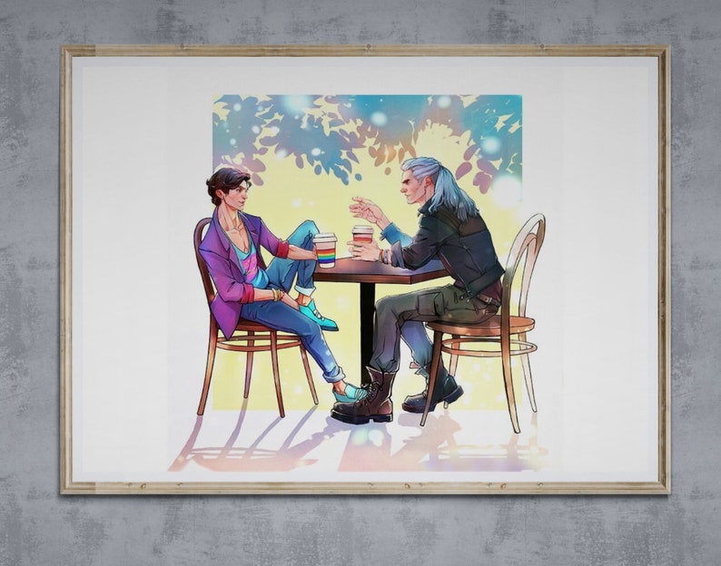 Geralt of Rivia & Jaskier on A Date, Romantic Gay Art, Witcher ...