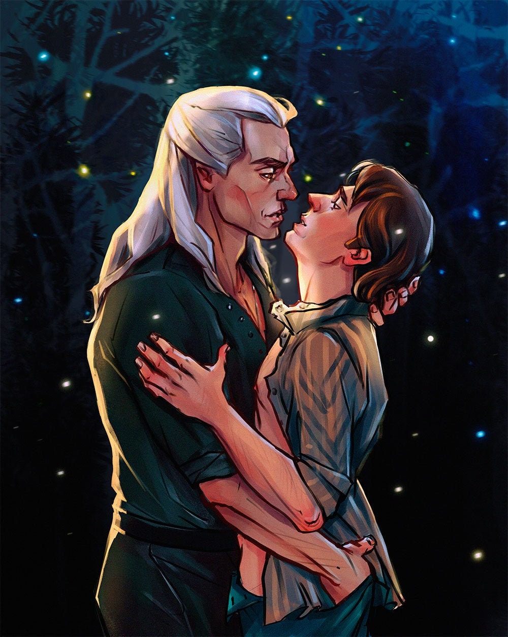 Geralt of Rivia & Jaskier Romantic Gay Art Print Witcher - Etsy Australia