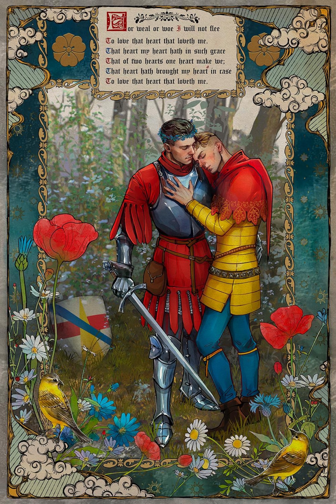 Gay Couple Art Print Erotic Hansry Fanart Lgbtq Romantic T Etsy