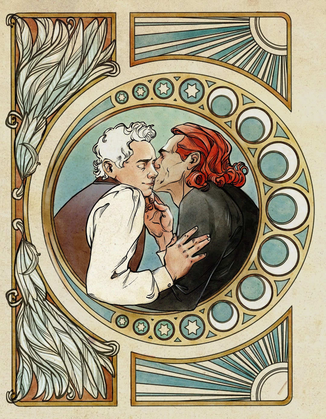 Queer Art Nouveau Poster. Effable Husbands. Vintage Art Print - Etsy