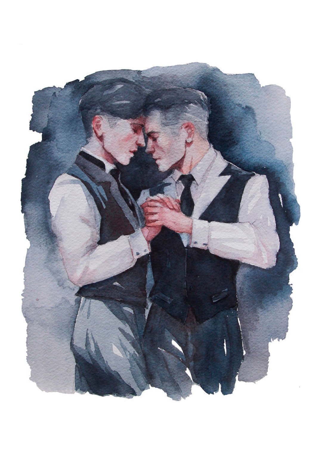 Queer Tango: A Stunning Watercolor Painting of Two Men Dancing Tango ...