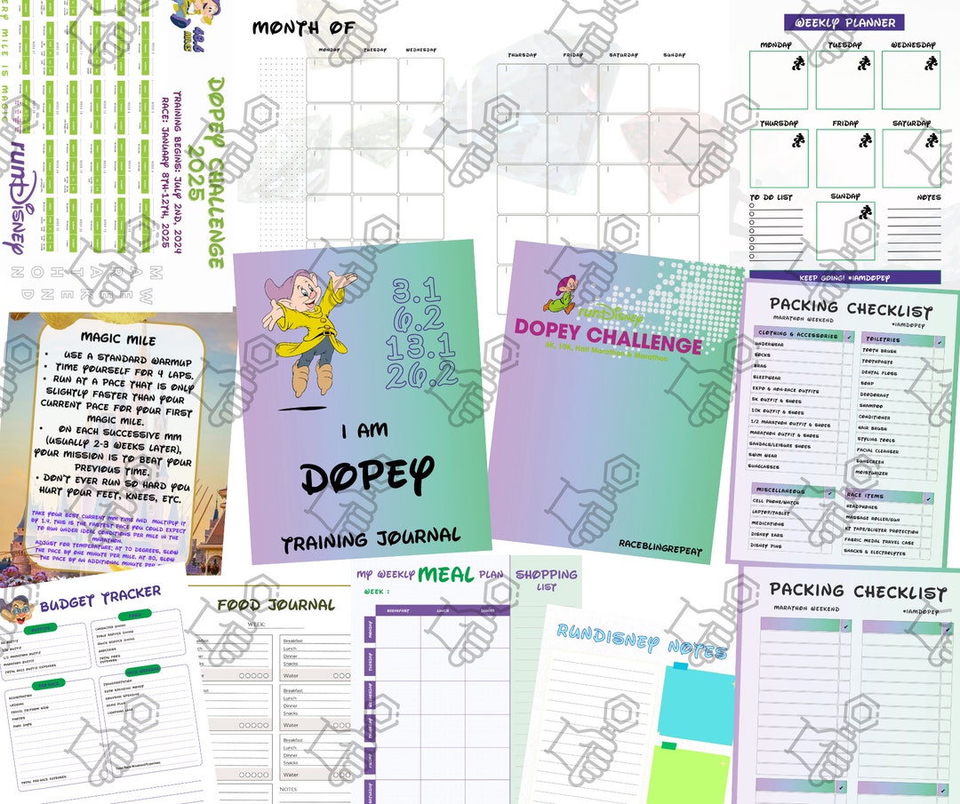 2025 Dopey Training Journal Printable 13 Pages Digital PDF File. I Am ...