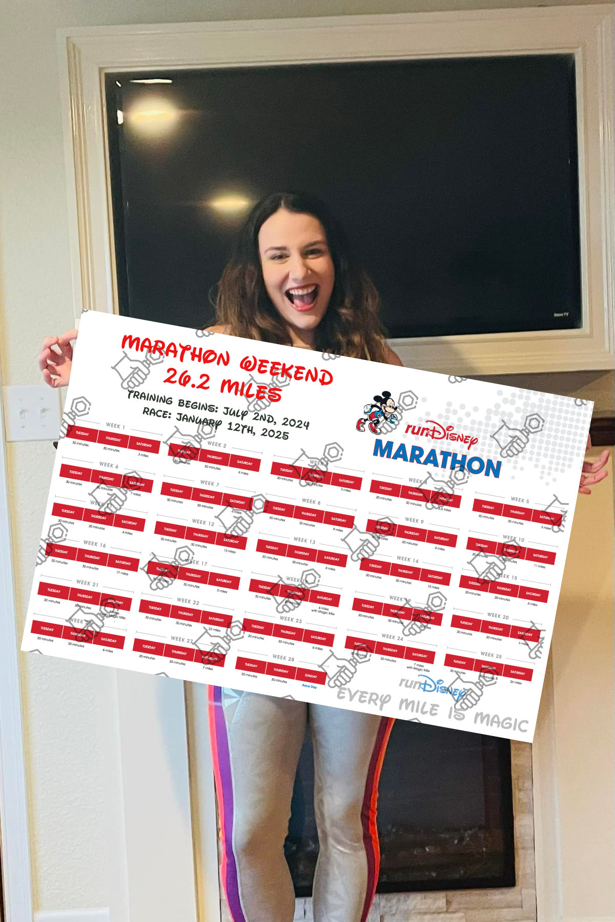 2025 Training Poster Rundisney Marathon 24x36 Digital PDF & PNG File ...