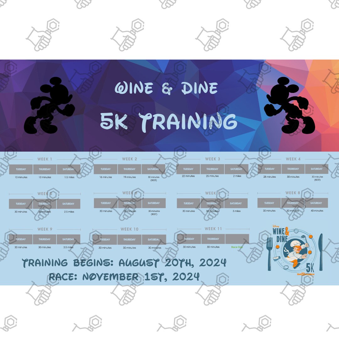 Training Poster Wine & Dine 5K 2024 24x36 Digital PDF PNG File ...
