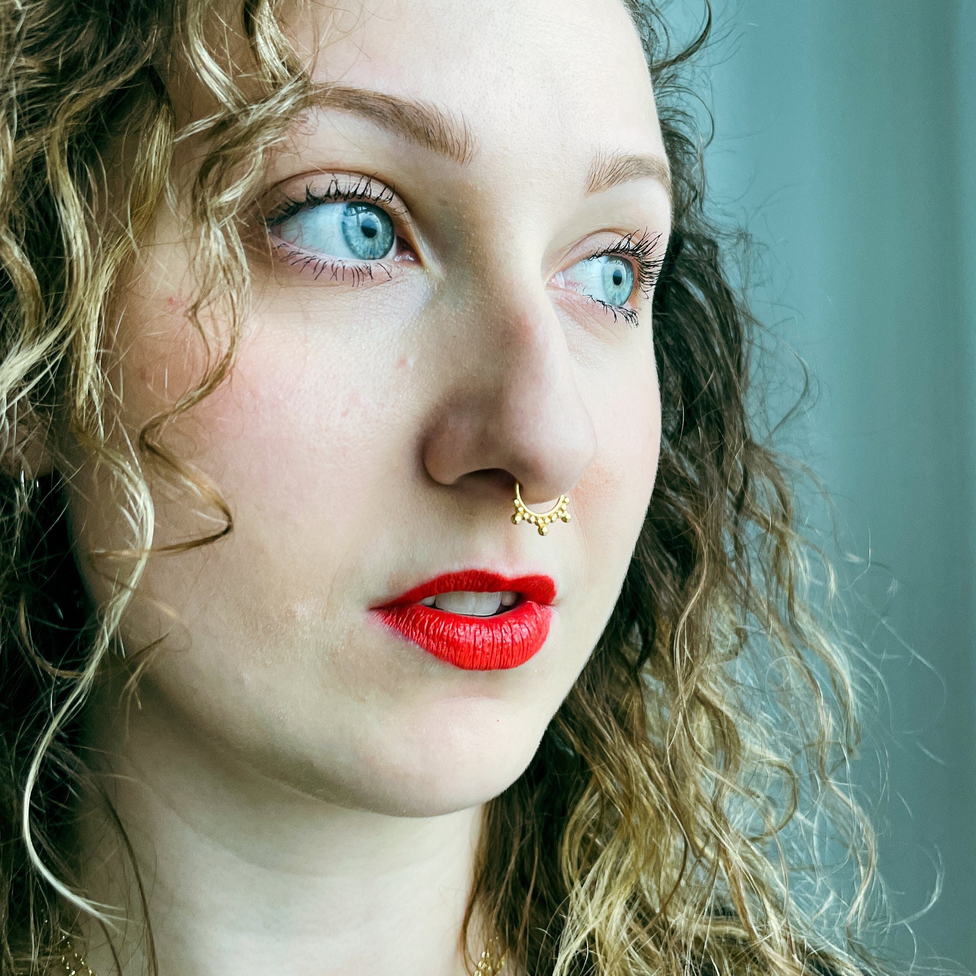 Laung 18k Real Gold Dainty Nose Ring, Indian Nose Hoop, Gold Nose Hoop ...