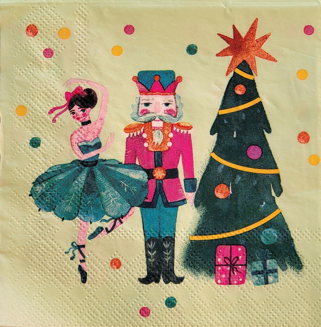 3 Individual Nutcracker Napkins for Decoupage, Oyster Shell Crafts ...
