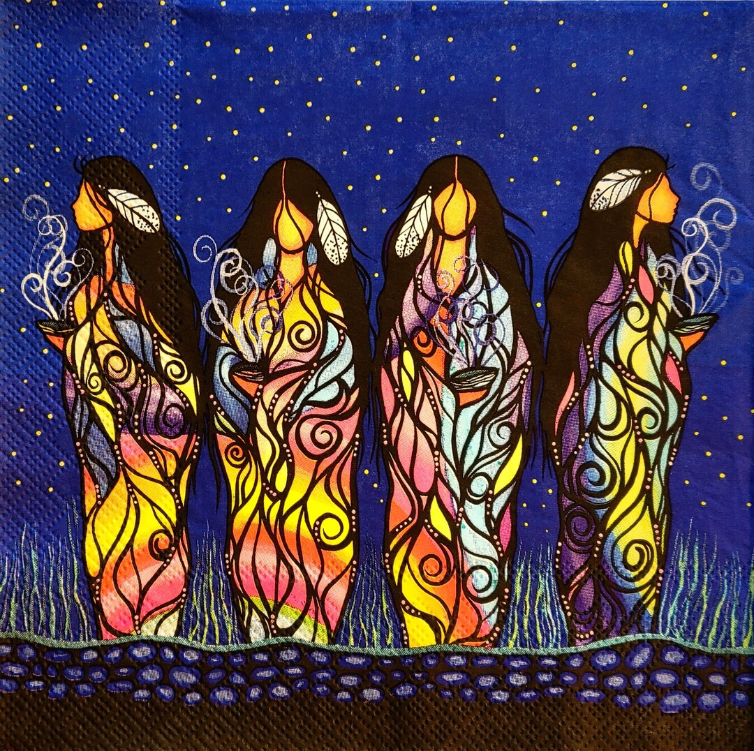 DISCONTINUED! Native Sisters Decoupage Luncheon Napkins. Set of 2. - Etsy