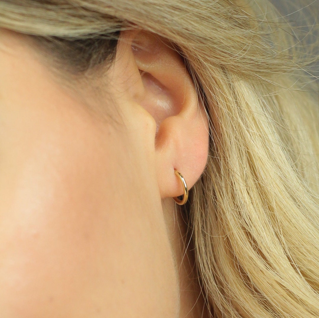 Mini Gold Hoop Earrings by Sagittariusfinejwlr,solid Gold Hoops,perfect ...